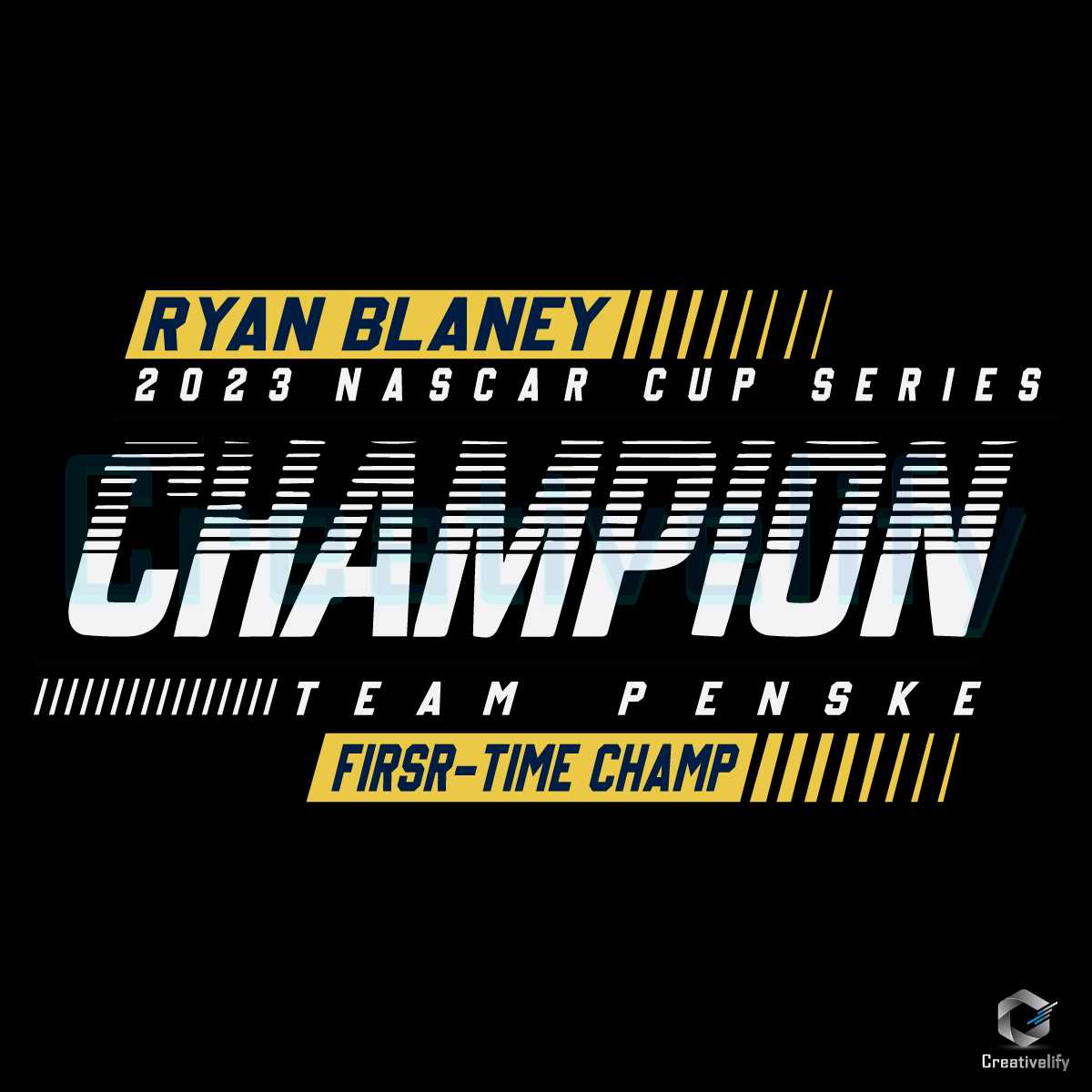 Ryan Blaney First Time Champ SVG NASCAR Cup Series File | Inspire Uplift