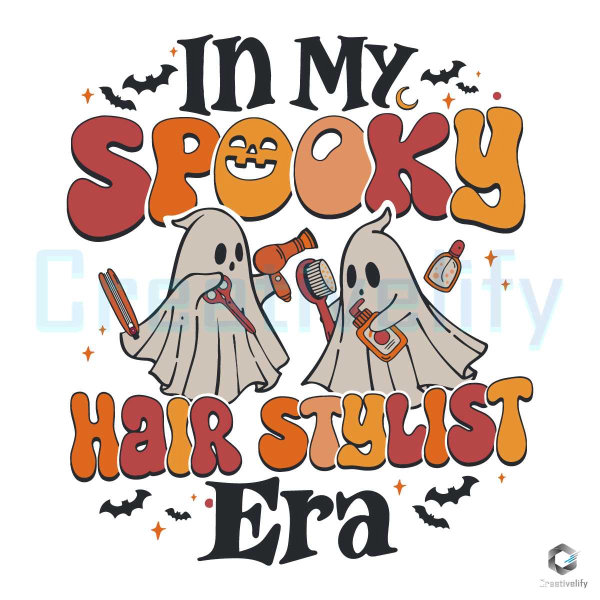 Spooky Hair Stylist SVG Hairdresser Ghost Era File Digital | Inspire Uplift