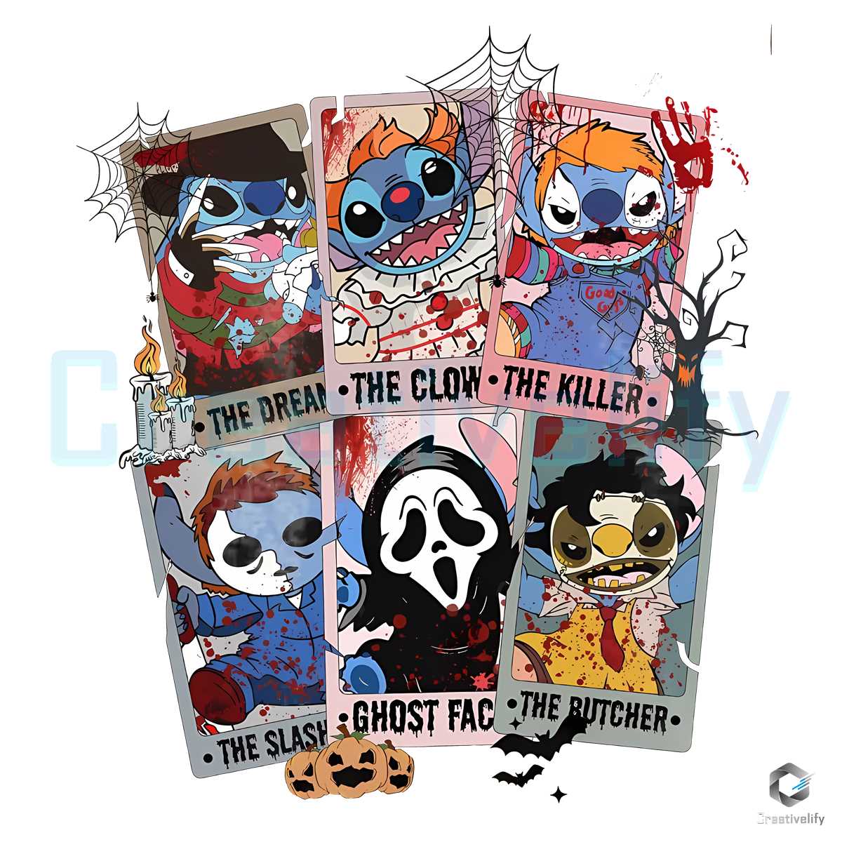 Stitch Horror Tarot Card PNG Halloween Characters File Digit | Inspire ...