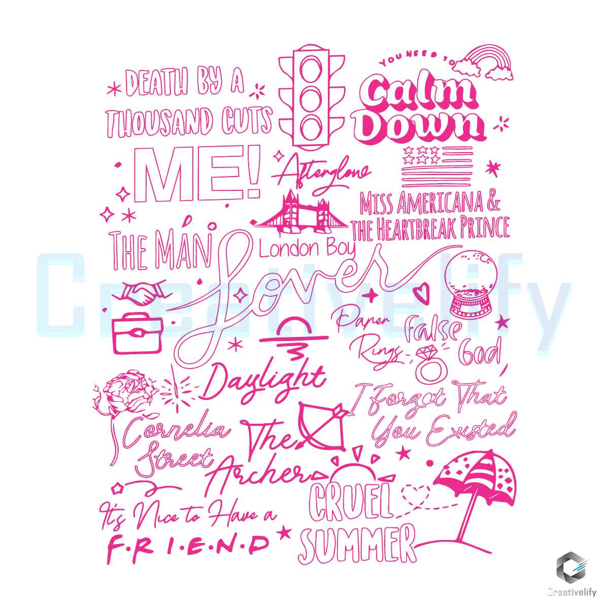 Swiftie Lover Taylor Swift Tracklist Svg Cutting Digital Fil | Inspire ...