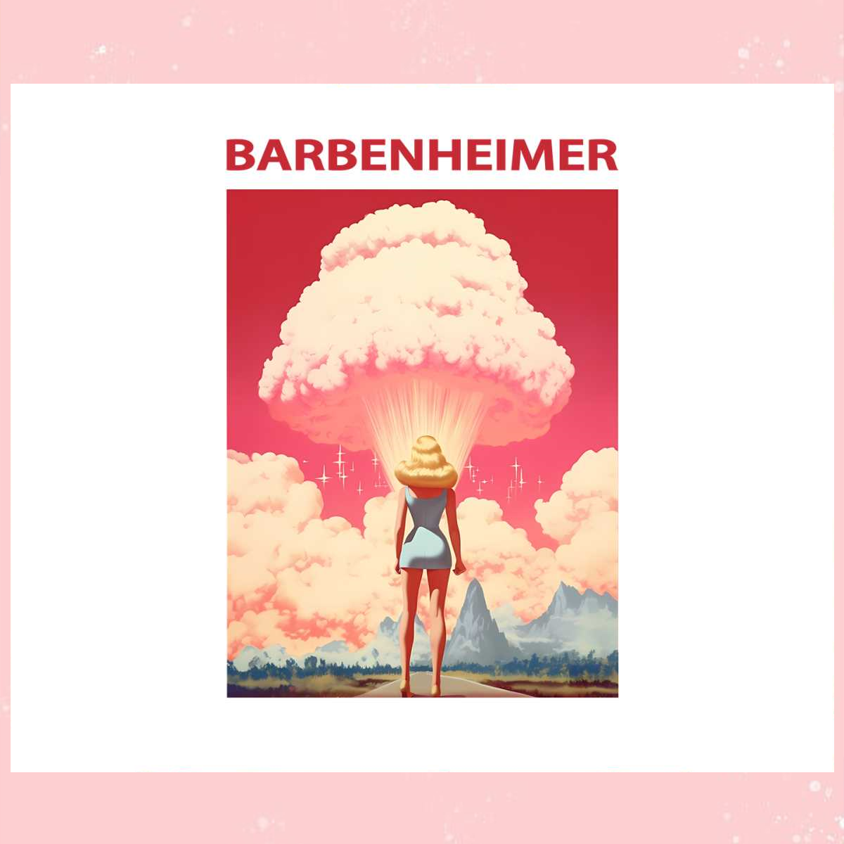 Barbie x Oppenheimer 2023 Movie Barbieheimer PNG File,Disney | Inspire ...