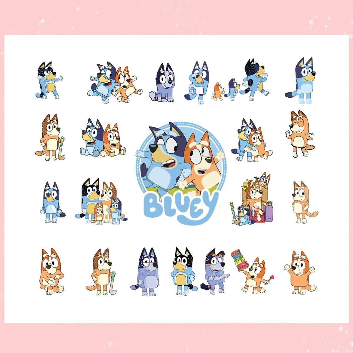 Bluey Family Bluey Cartoon Bundle SVG Cutting Digital File,D - Inspire ...