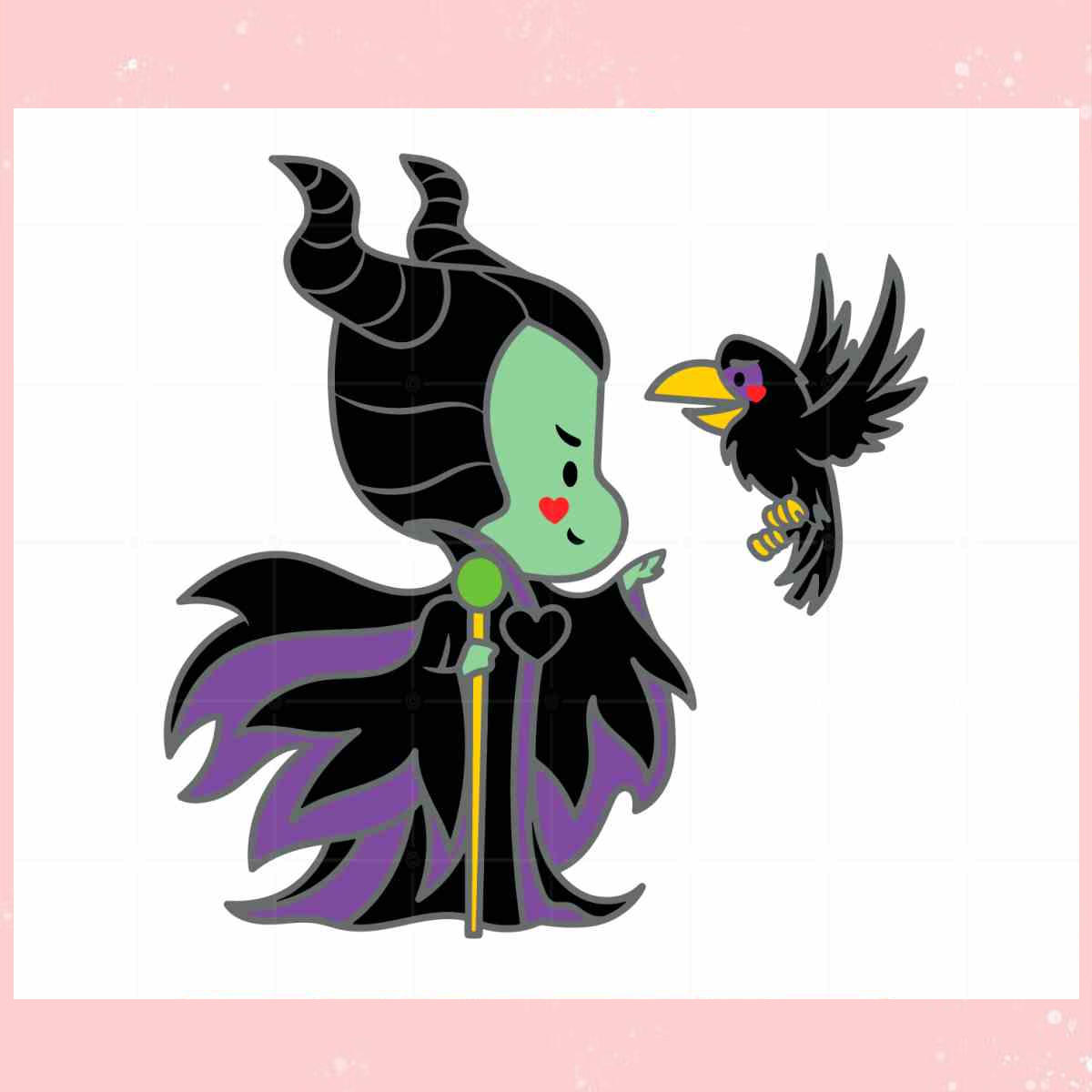 Cute Maleficent Chibi SVG Movie Character Cutting Digital Fi | Inspire ...