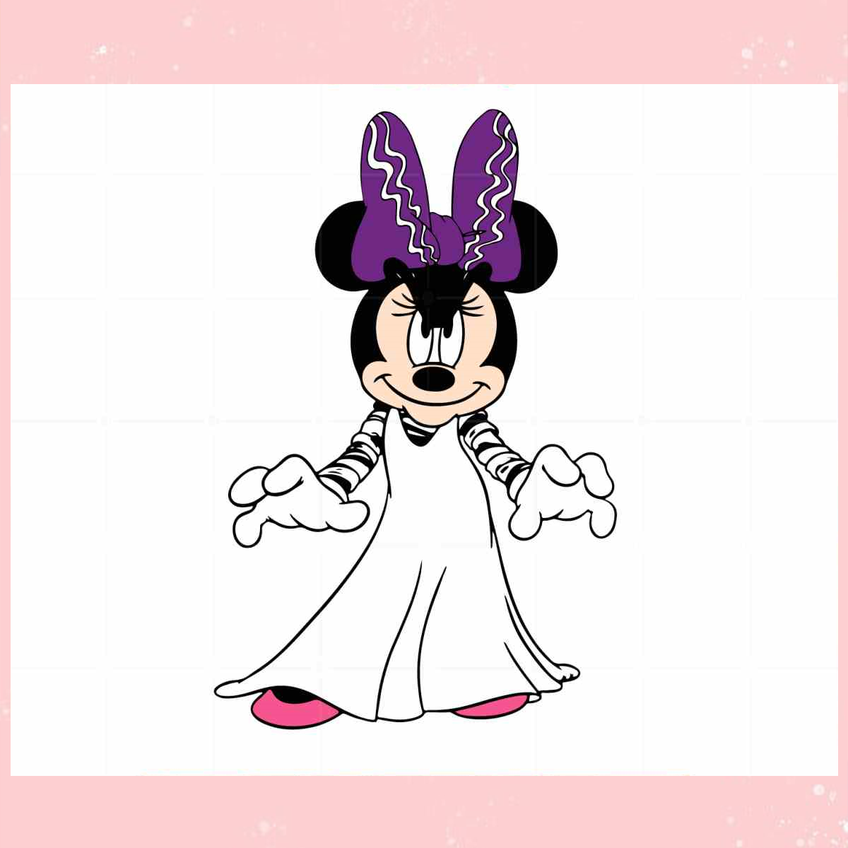 Halloween Minnie Mouse Bad Ghost SVG Disney Land Vector Cutt | Inspire ...