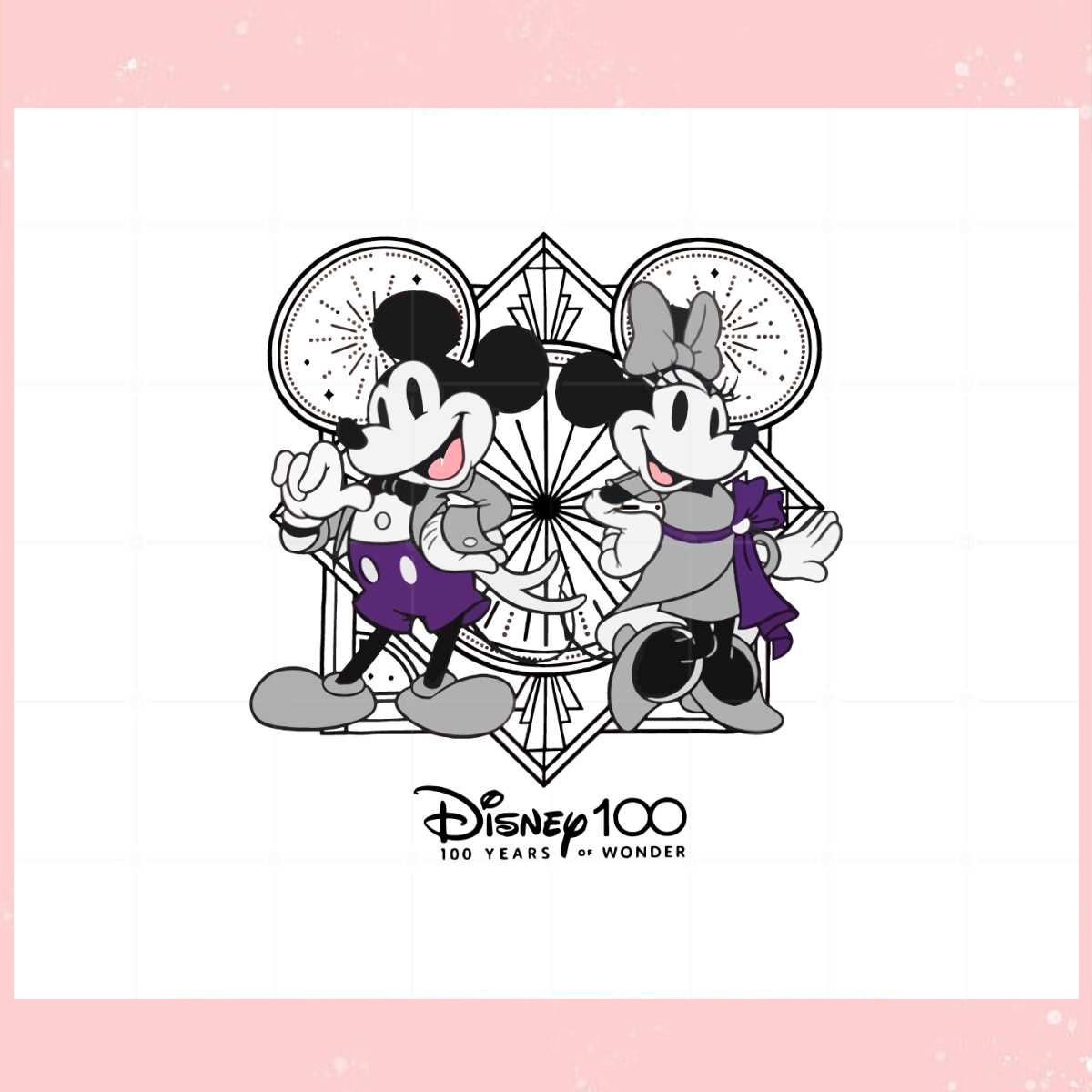 Mickey And Minnie Disney 100 Years Of Wonder Svg Cutting Fil | Inspire ...