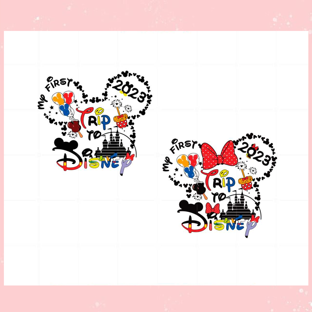 My First Trip To Disney Mickey And Minnie Head SVG Cutting F | Inspire ...
