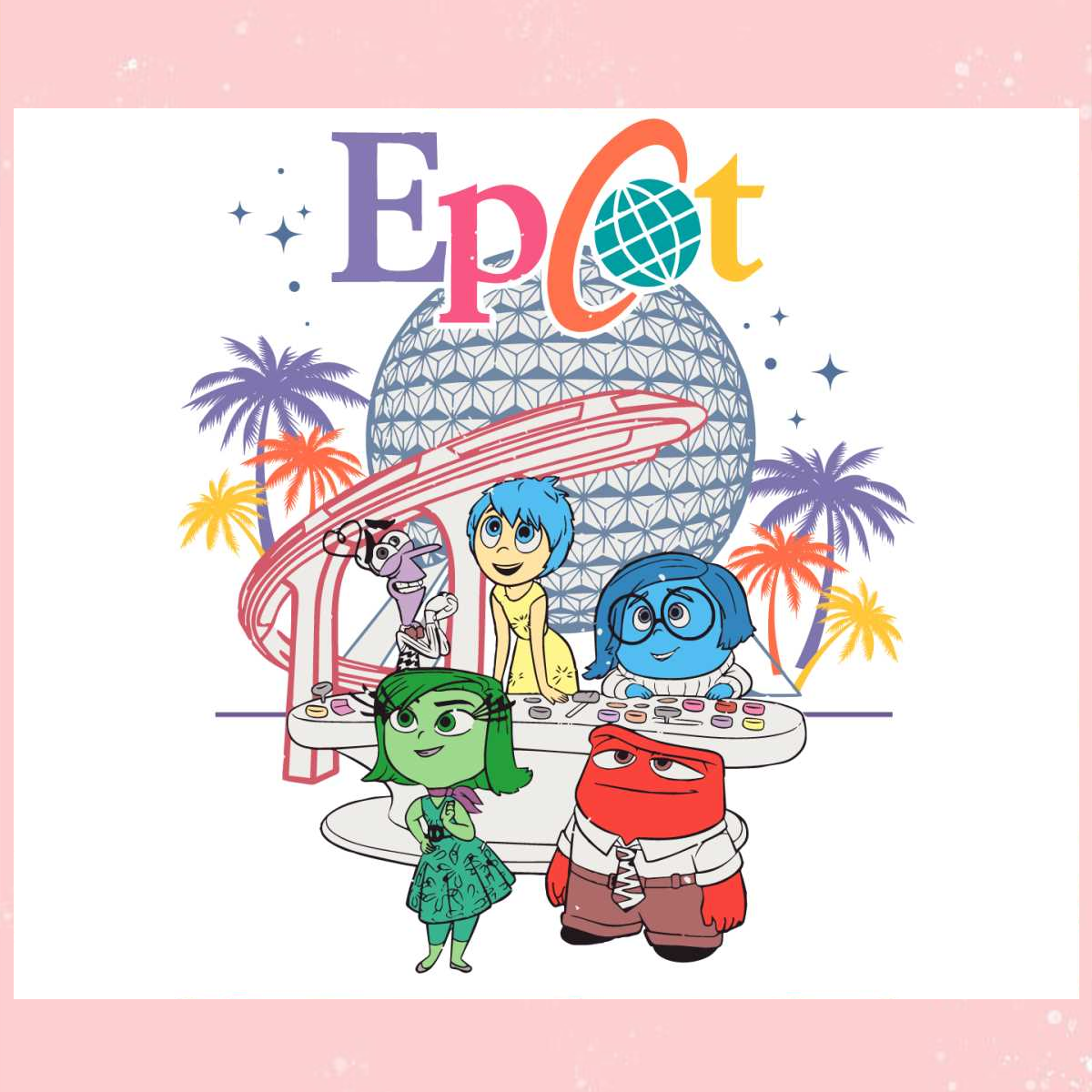 Retro Inside Out Epcot Characters SVG Digital Cricut File,Di | Inspire ...