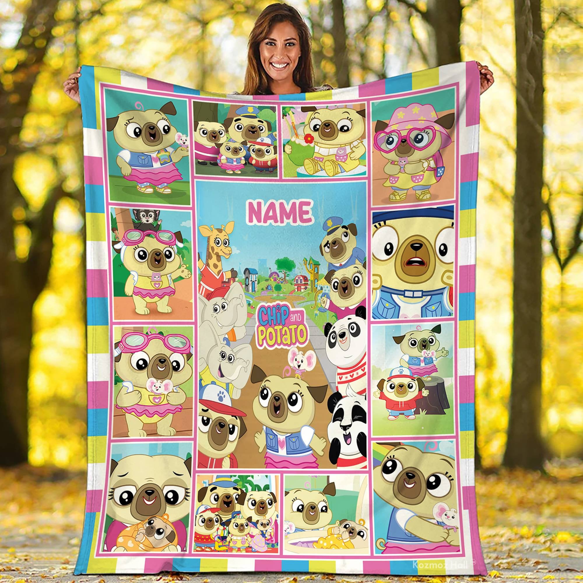 Personalized Chip and Potato Blanket Chip and Potato Fleece | Inspire ...