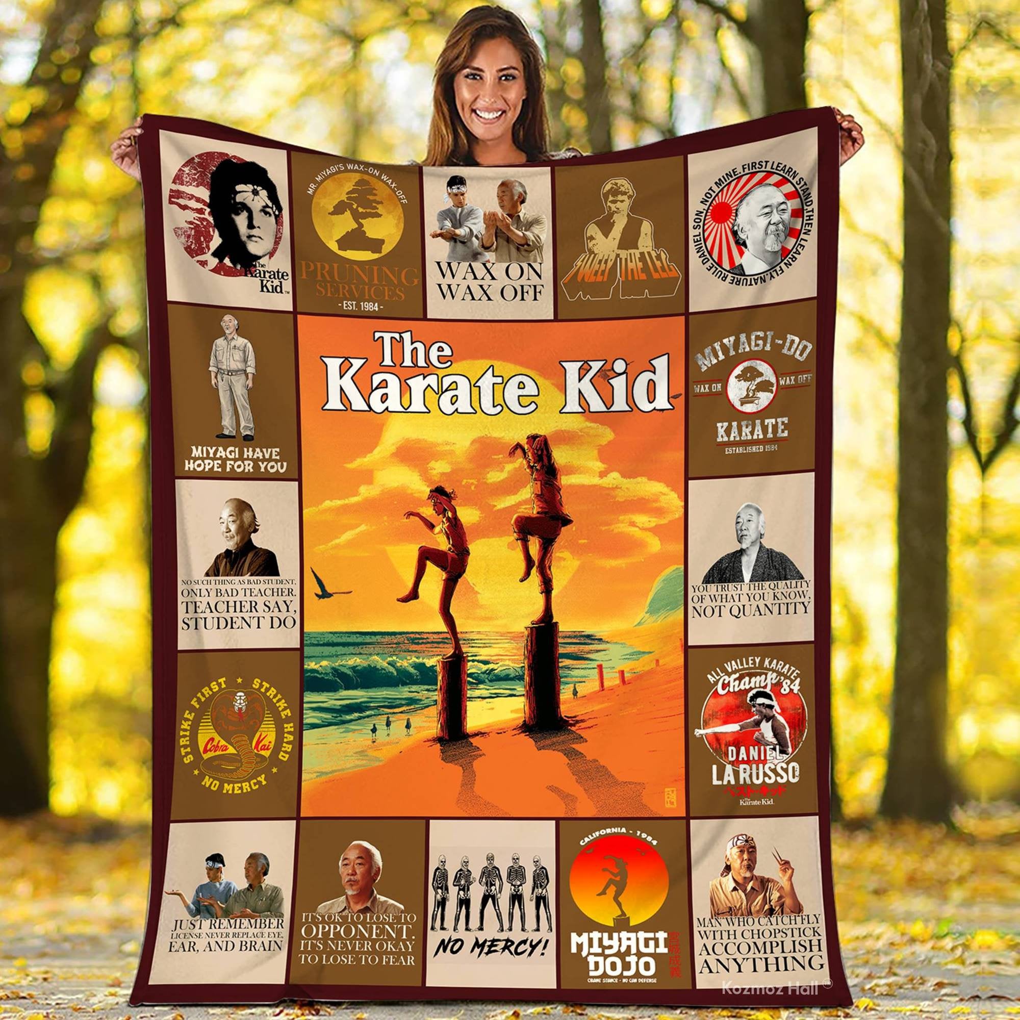 The Karate Kid Fleece Blanket Daniel Larusso Mr Miyagi Thro | Inspire ...