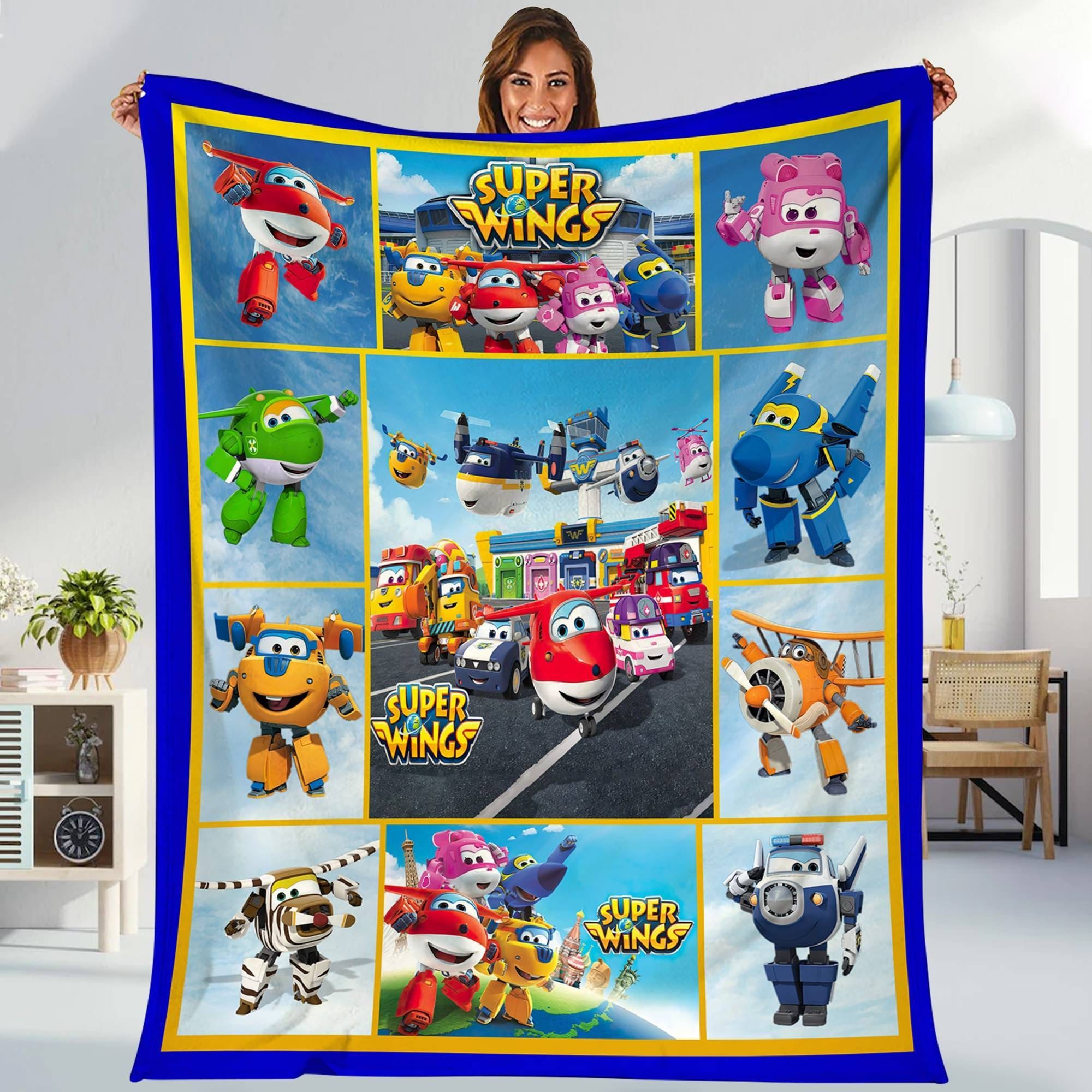Super Wings Fleece Blanket Chase, Remi, Jett, Paul, Sky, Ro | Inspire Uplift