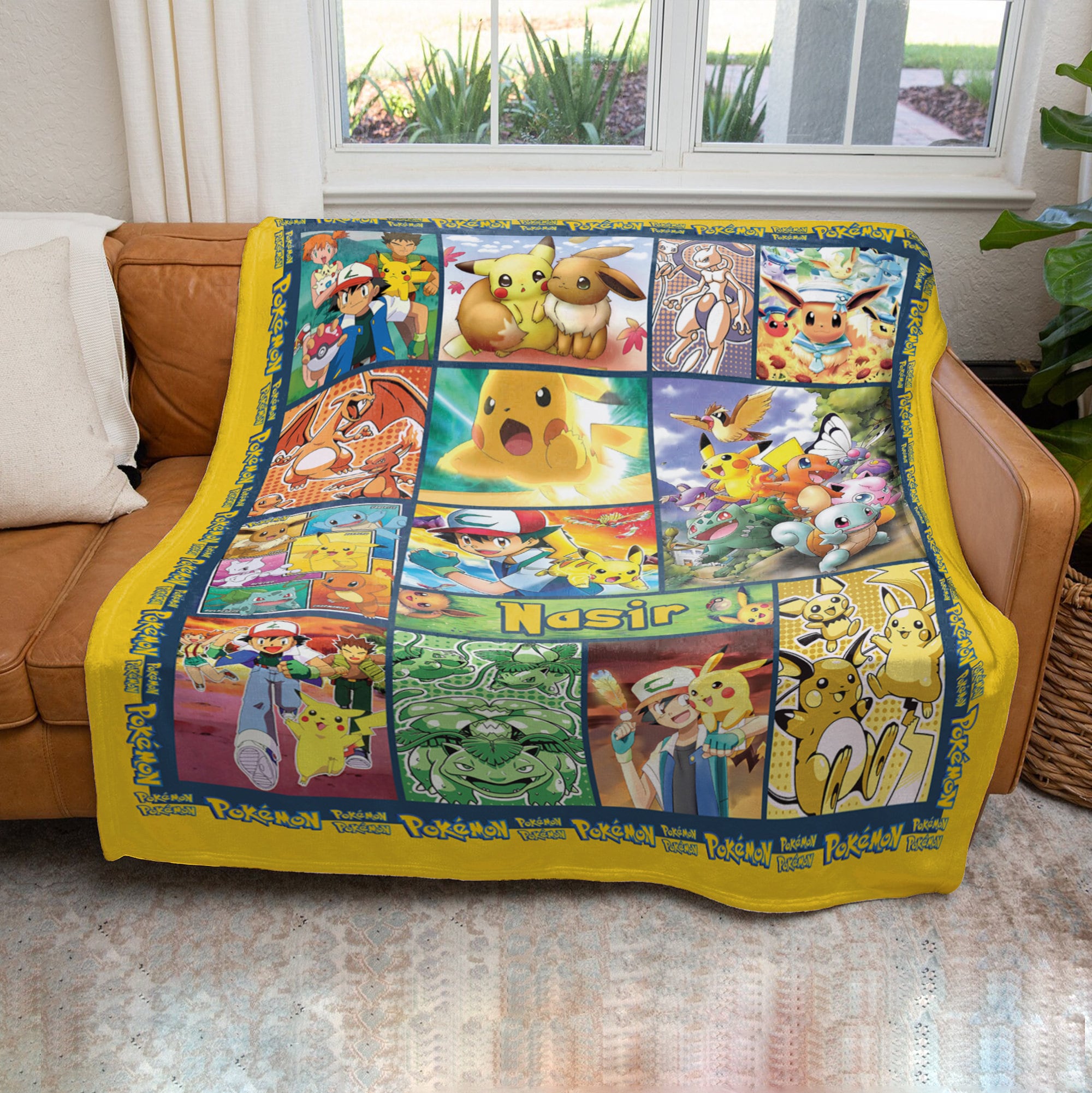 Personalized Pokemon Blanket Pikachu Bulbasaur Eevee Charma - Inspire ...
