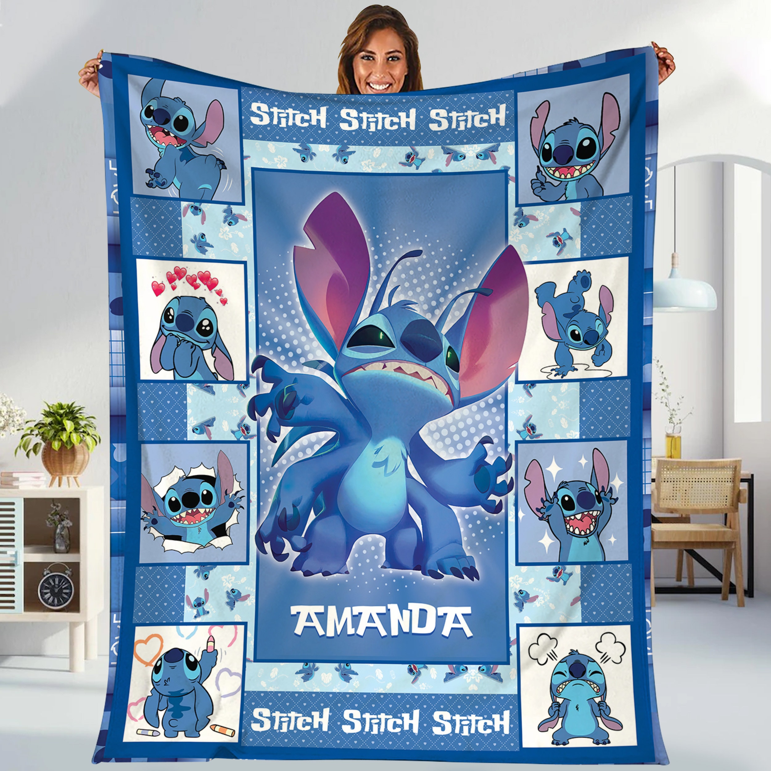 Personalized Stitch Blanket Lilo Stitch Blanket Stitch Birth | Inspire ...