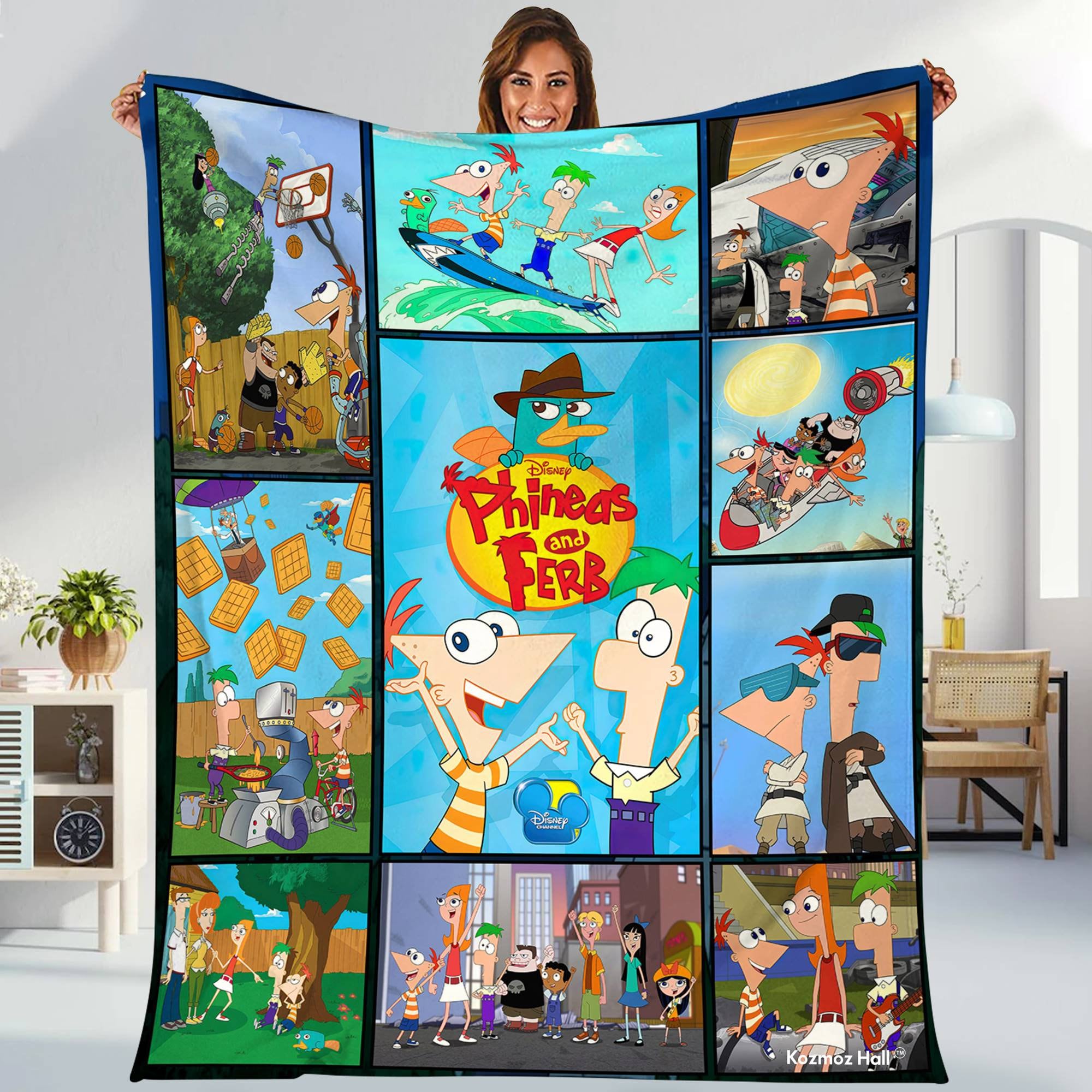Phineas And Ferb Fleece Blanket Phineas Ferb Perry the Plat | Inspire ...