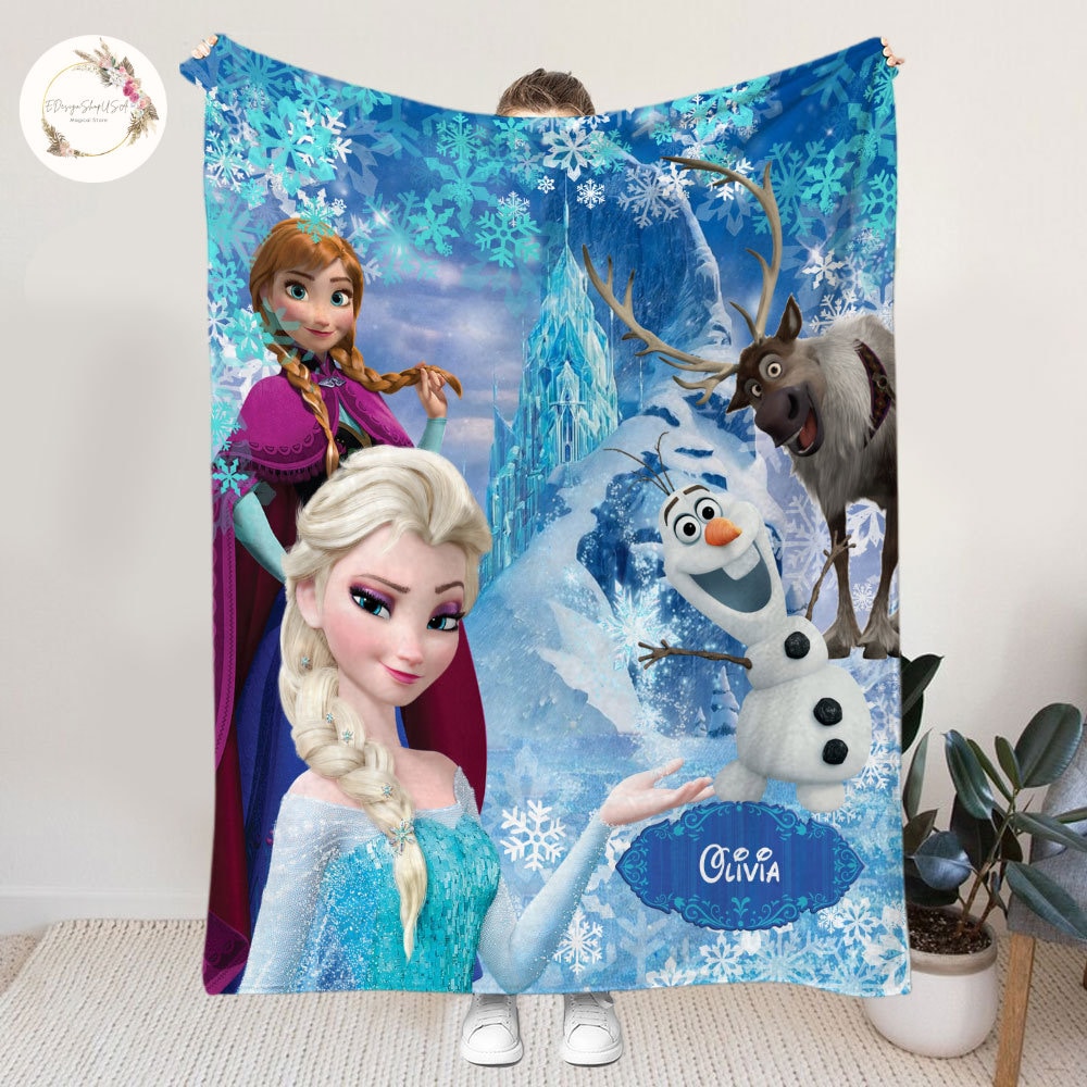 Personalized Disney Frozen Blanket, Custom Name Disney Blank | Inspire ...