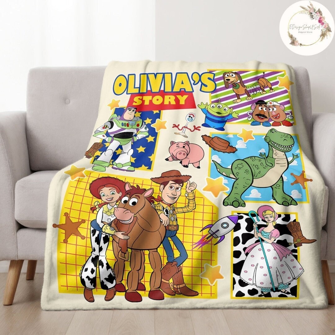 Personalized Disney Pixar Toy Story Blanket, Custom Name Bab | Inspire ...