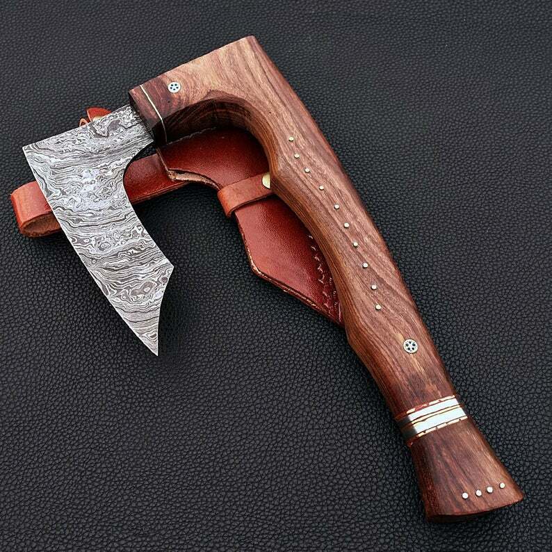 custom handmade damascus steel hunting axe viking hatchet to - Inspire ...