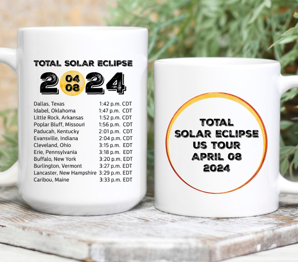 Total Solar Eclipse Mug, Solar Eclipse 2024 US Tour, Solar E - Inspire ...