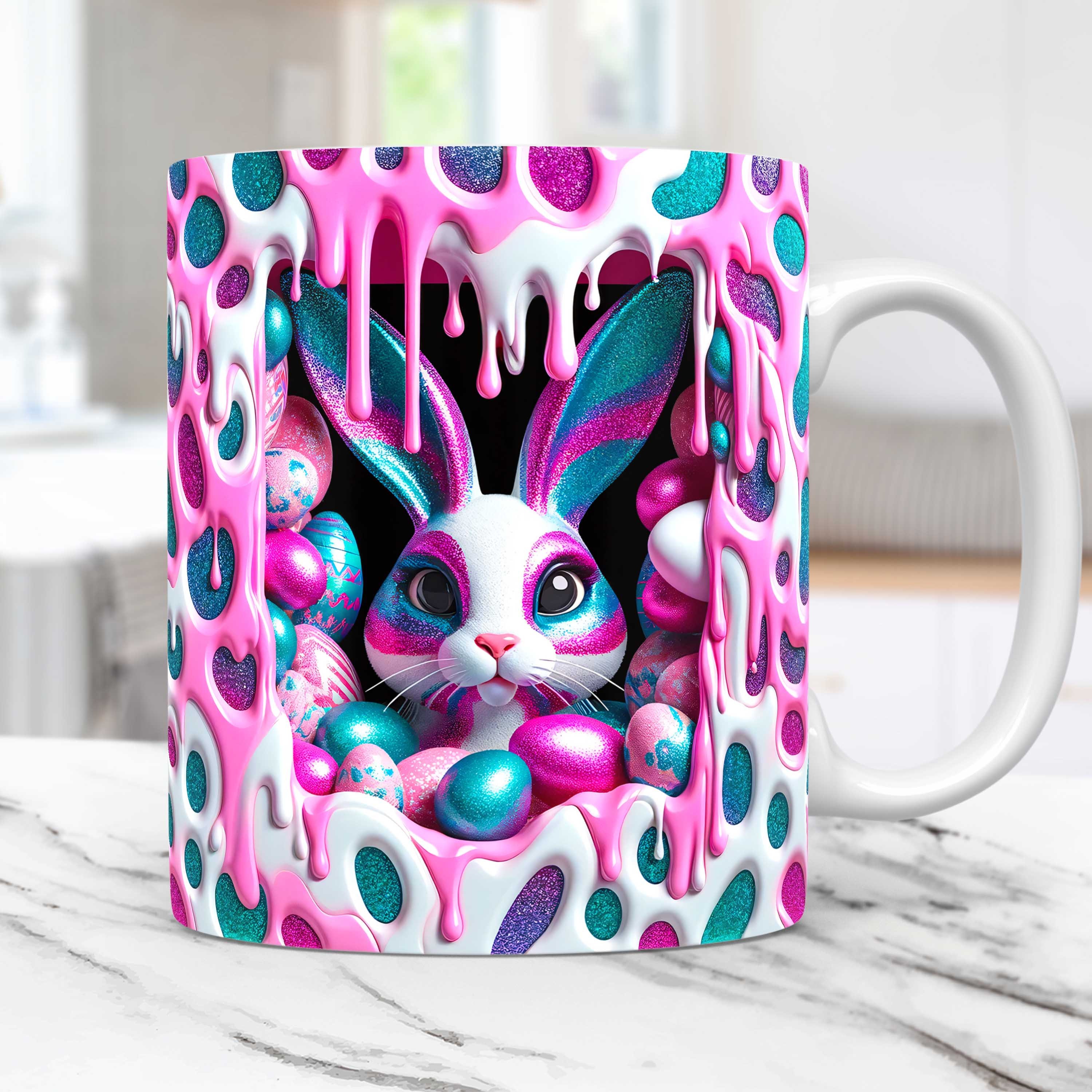 3D Rabbit Easter Mug, Easter Bunny 11oz & 15oz Mug, 3D Rabbi - Inspire ...