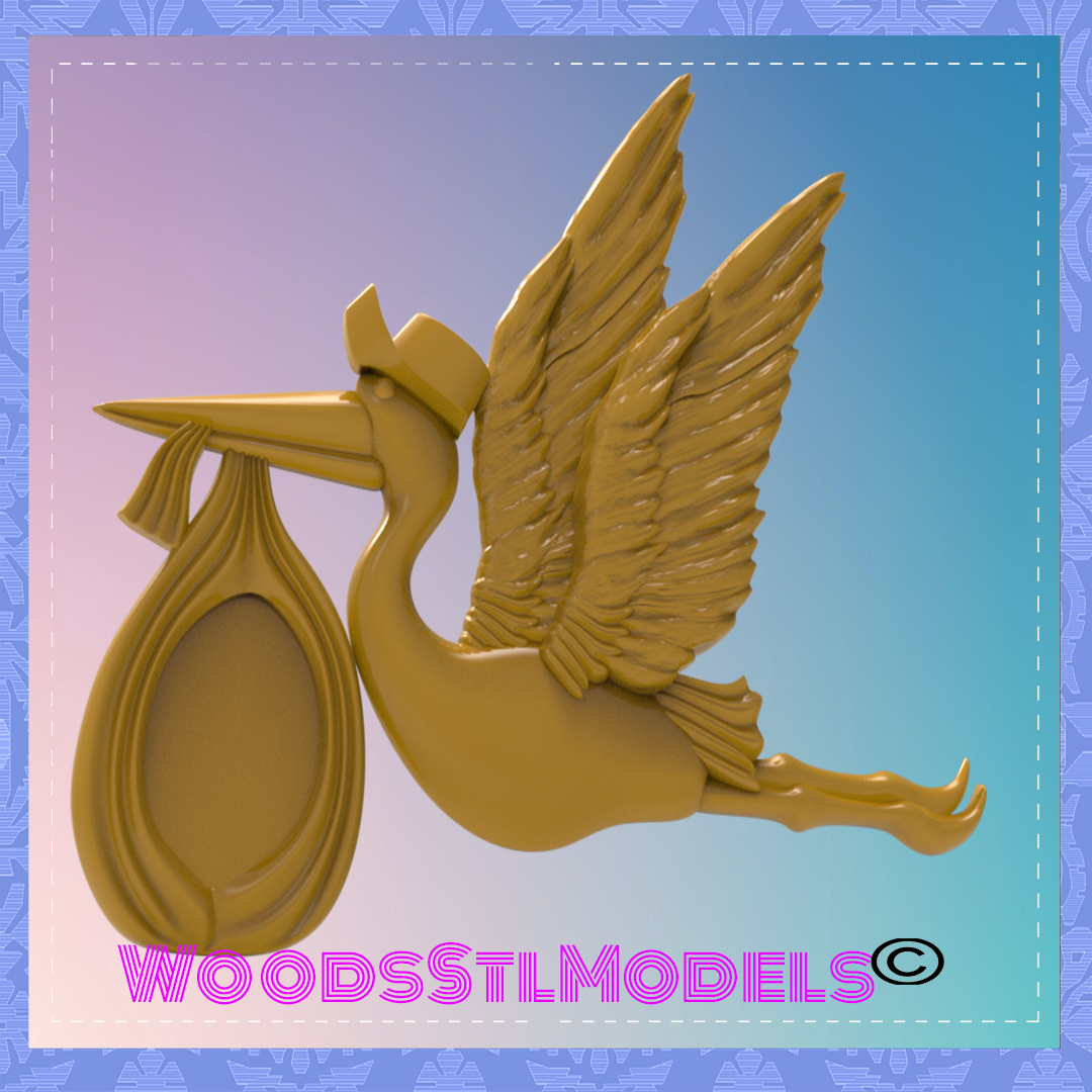 3D Model STL File for CNC Router Laser & 3D Printer Stork Ca | Inspire ...