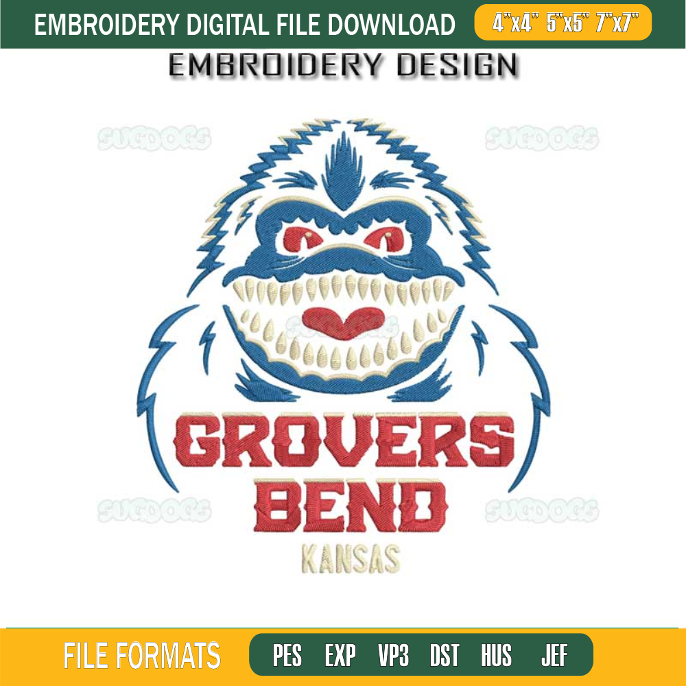 Grovers Bend Kansas Embroidery Design File, Krites Embroider | Inspire ...