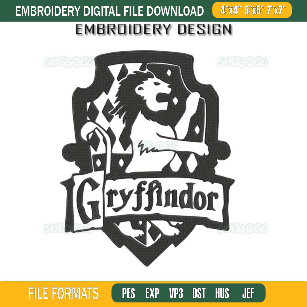 Gryffindor Embroidery Design File, Hufflepuff Harry Potter E | Inspire ...
