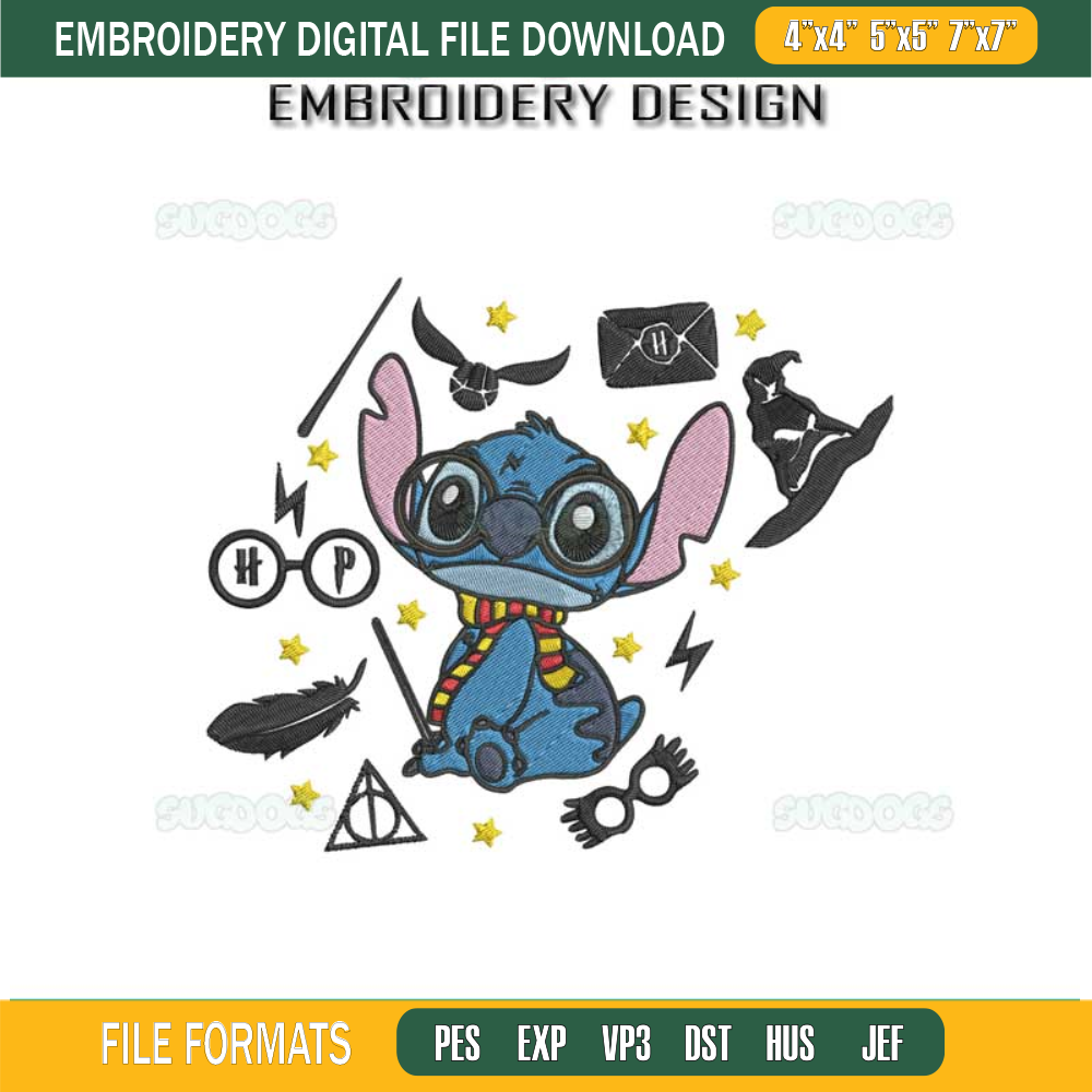Harry Potter Stitch Embroidery Design File, Stitch Potter Em | Inspire ...