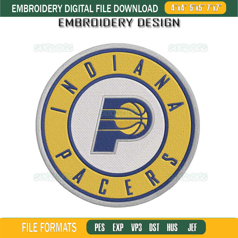 Indiana Pacers Logo Embroidery Design File, Pacers Basketbal | Inspire ...