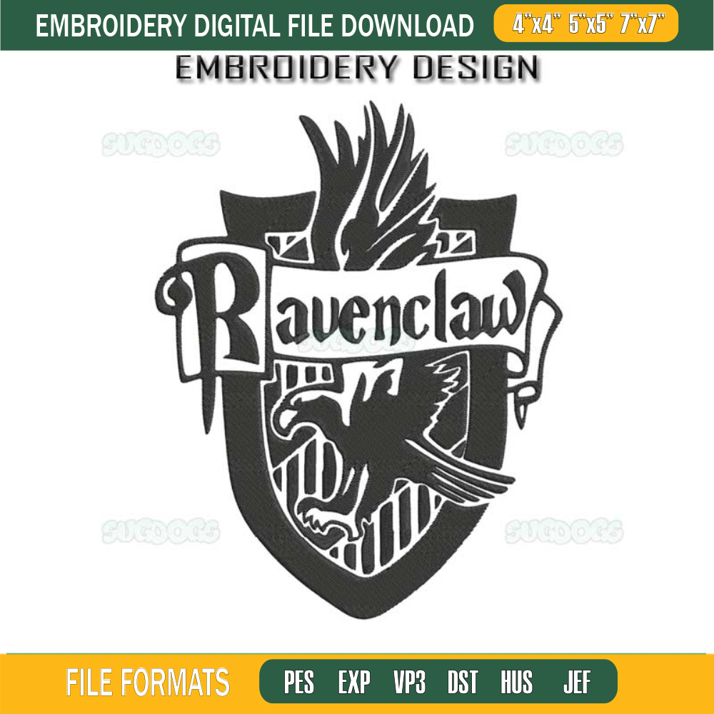 Ravenclaw Logo Embroidery Design File, Harry Potter Embroide | Inspire ...