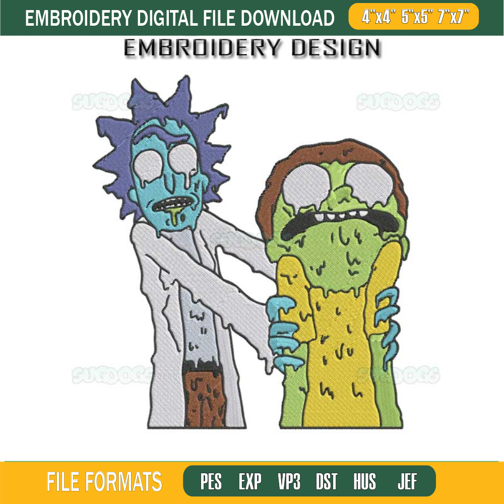Rick And Morty Embroidery Design File, Rick Sanchez Embroide | Inspire ...