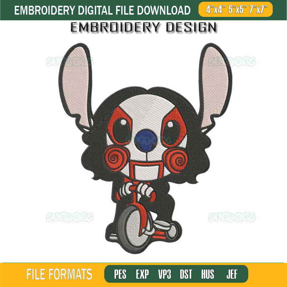 Stitch Halloween Saw Embroidery Design File, Jigsaw Embroide | Inspire ...