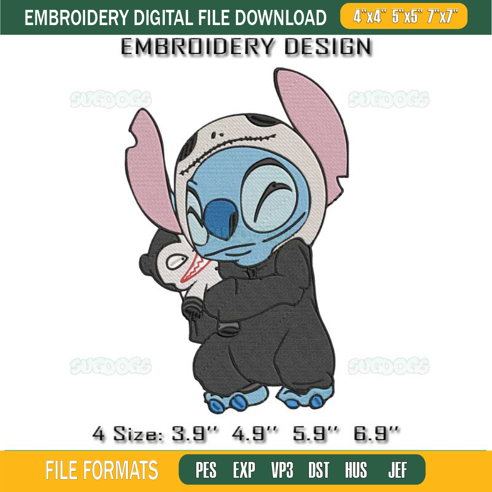 Stitch Jack Skellington Embroidery Design File, Stitch Embro | Inspire ...