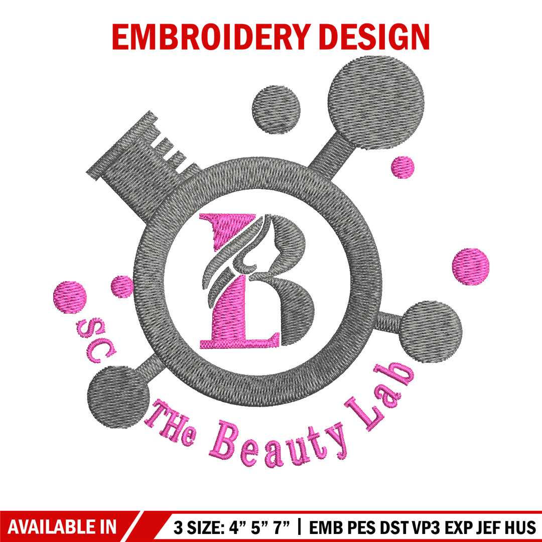 Beauty lab embroidery design, Logo embroidery, Embroidery fi | Inspire ...