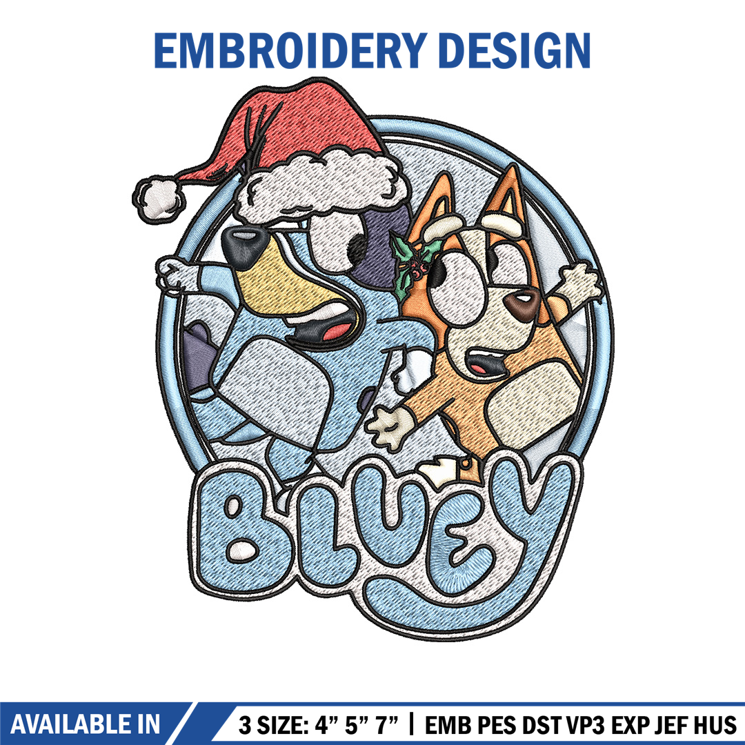 Bluey circle Embroidery Design, Bluey Embroidery, Embroidery | Inspire ...