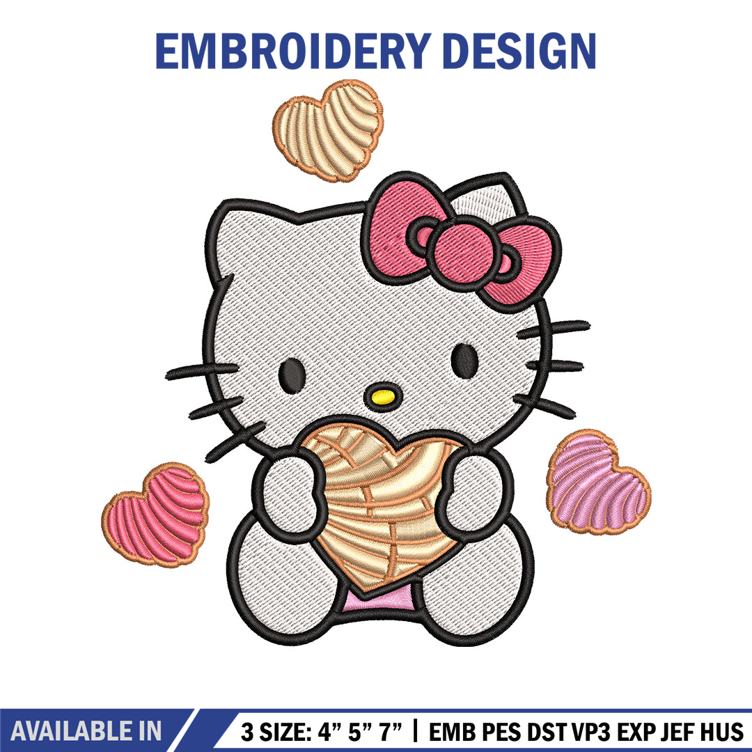 Concha Hello Kitty Embroidery Design, Hello Kitty cartoon Em | Inspire ...