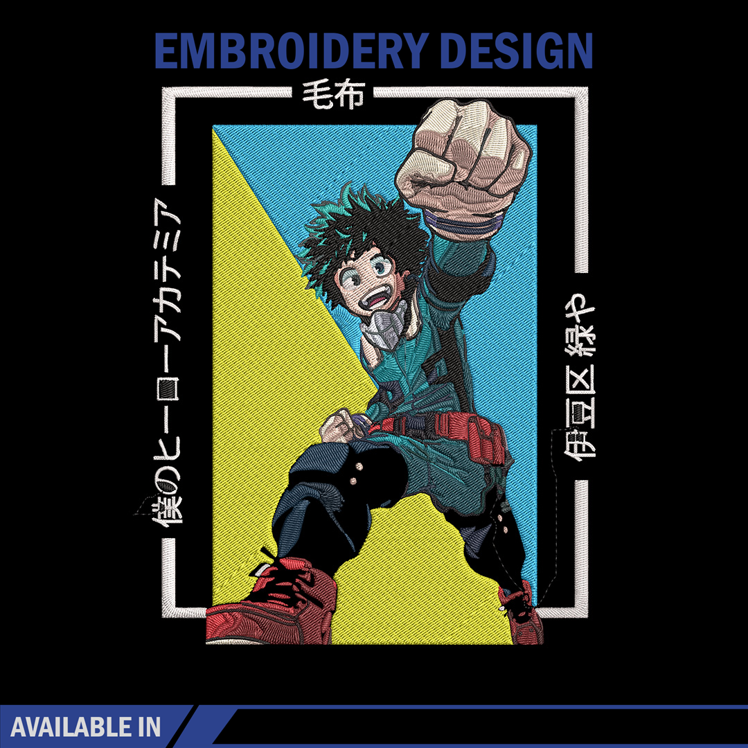 Deku poster Embroidery Design, Mha Embroidery, Embroidery Fi | Inspire ...