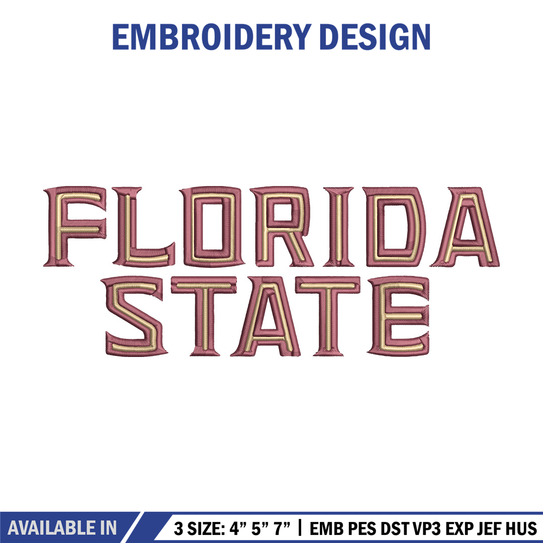 Florida State logo embroidery design, NCAA embroidery, Embro | Inspire ...