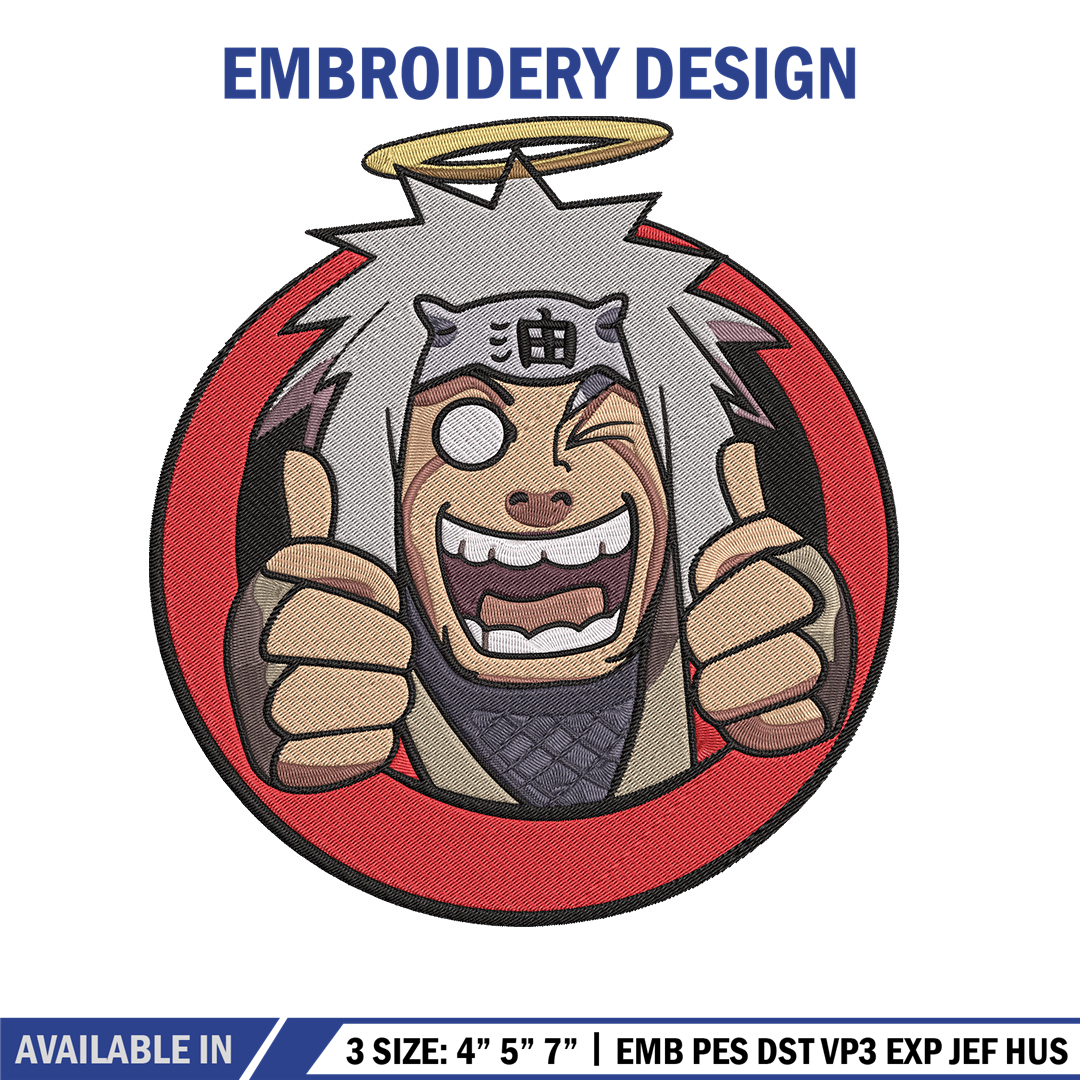Jiraiya circle Embroidery Design, Naruto Embroidery, Embroid | Inspire ...