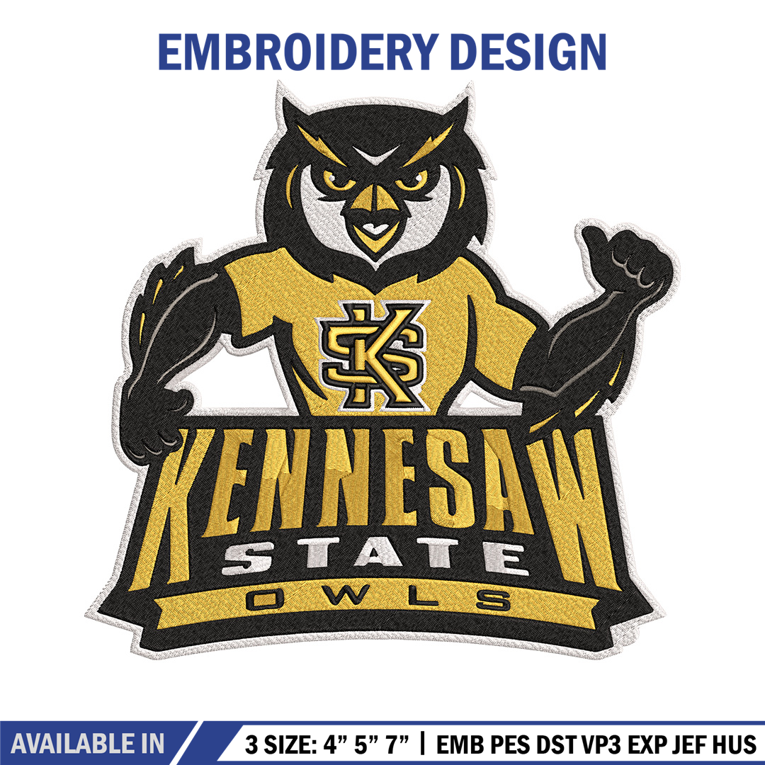 Kennesaw State logo embroidery design, Sport embroidery, log | Inspire ...