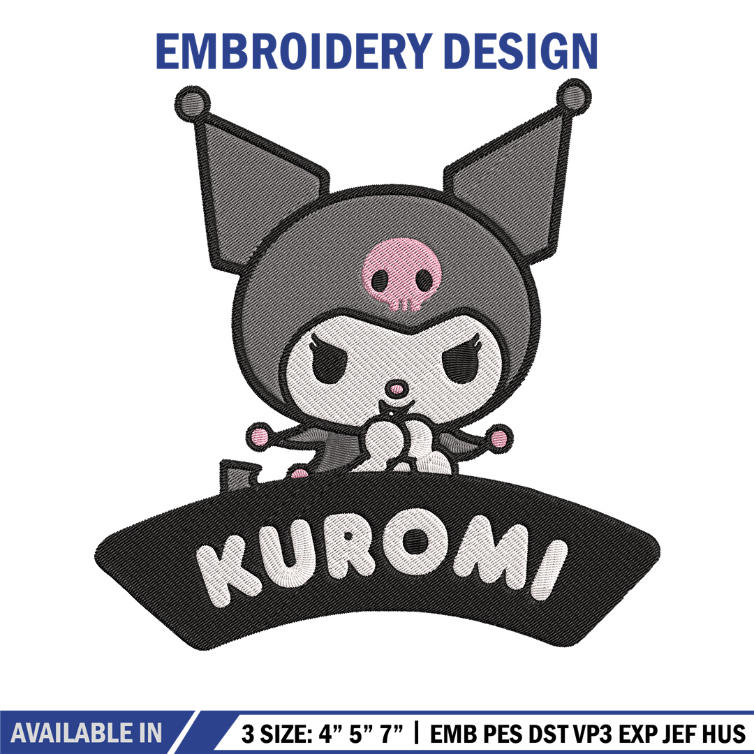 Kuromi logo Embroidery Design, Hello kitty Embroidery, Embro | Inspire ...