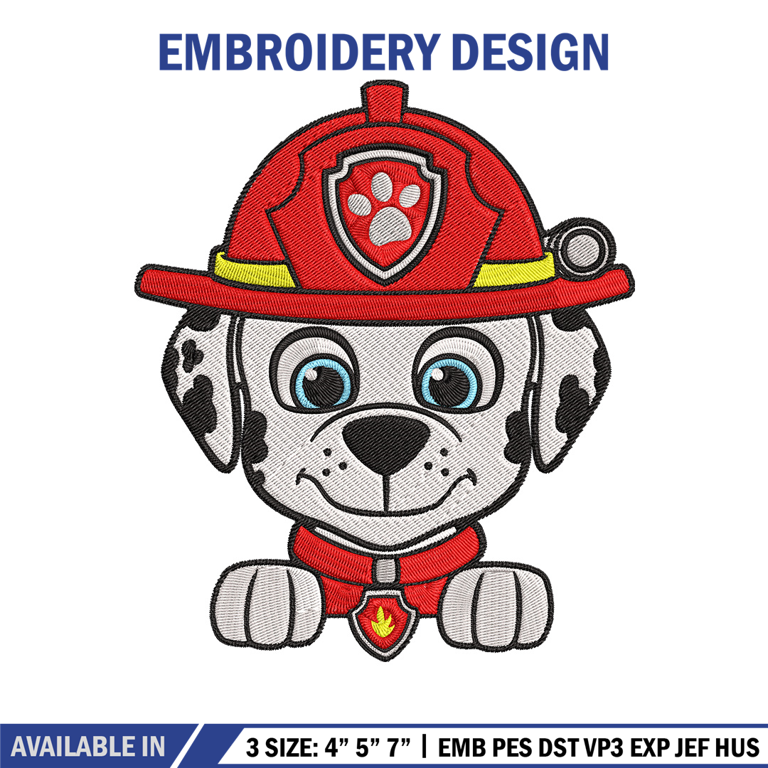 Marshall dog Embroidery Design, Paw patrol Embroidery, Embro | Inspire ...