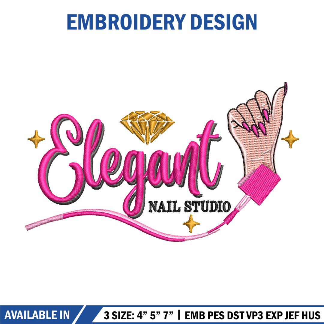 Nail studio embroidery design, Logo embroidery, Embroidery f | Inspire ...