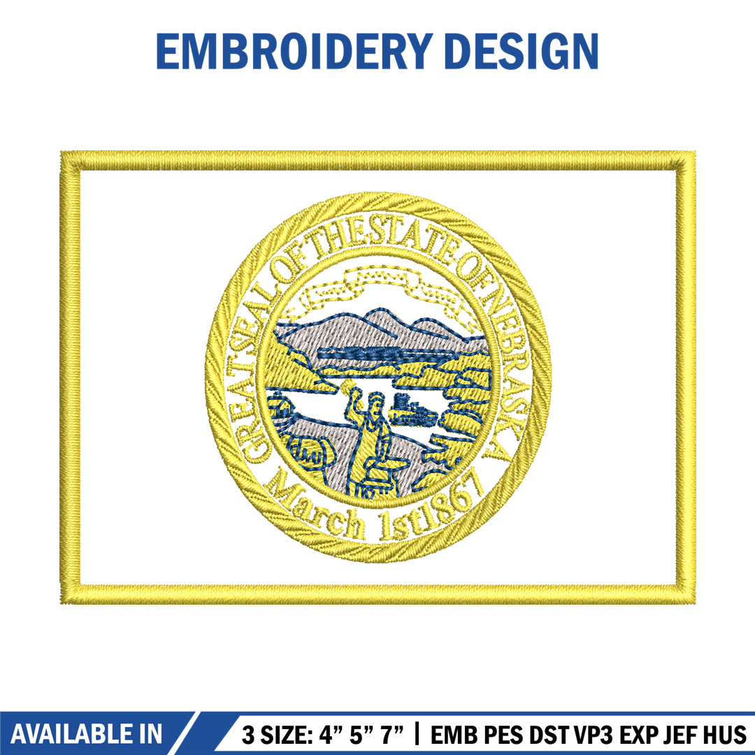 Seal Great Seal of the State of Nebraska Badge Logo embroide | Inspire ...