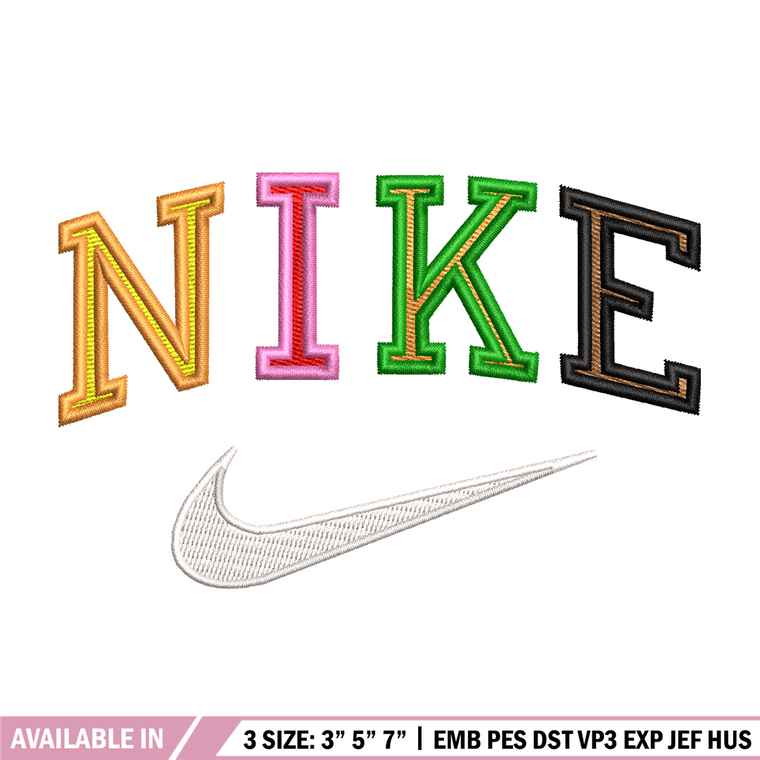 Nike color embroidery design, Nike embroidery, Nike design, | Inspire ...