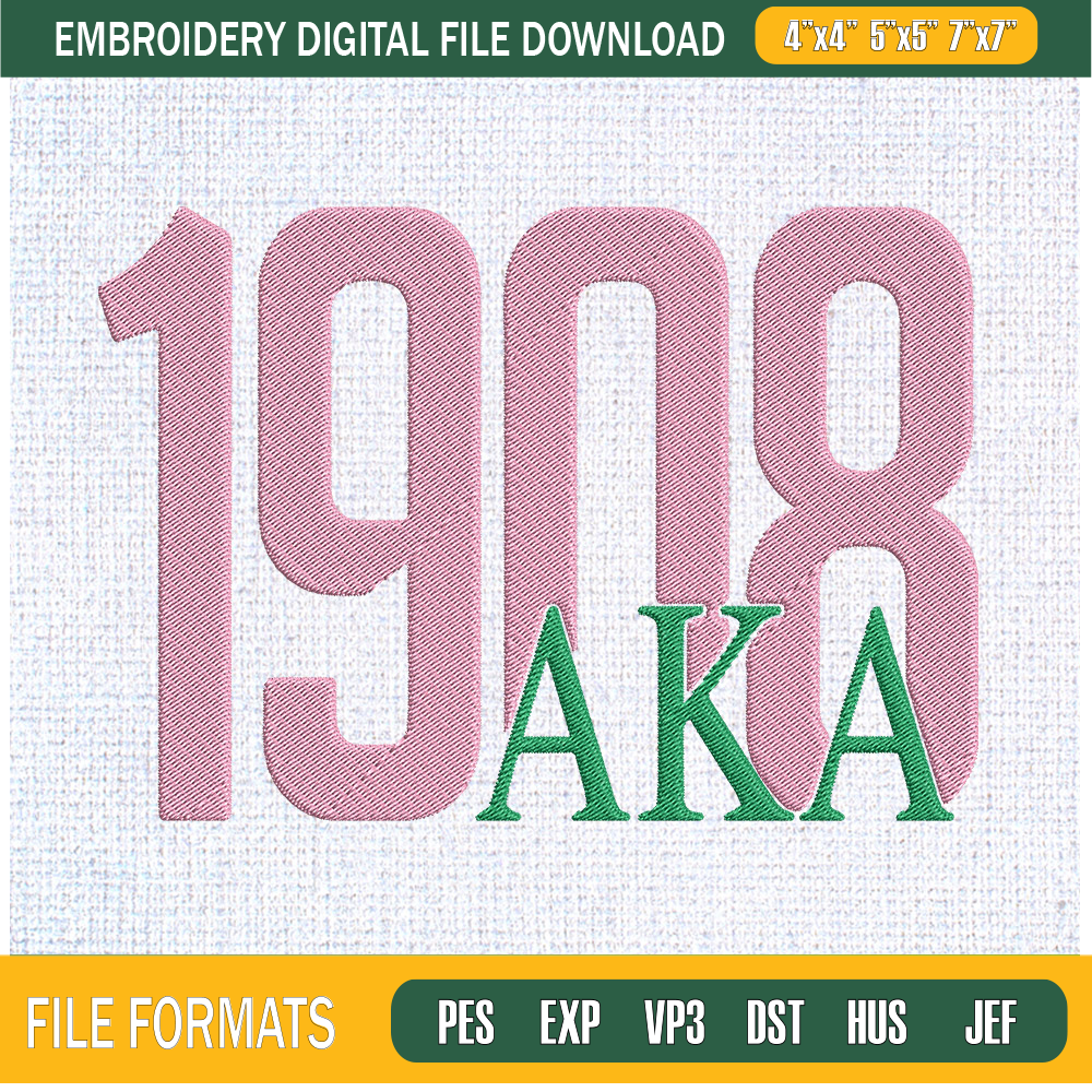 1908 Alpha Kappa Alpha Embroidery Designs, Historically Blac | Inspire ...