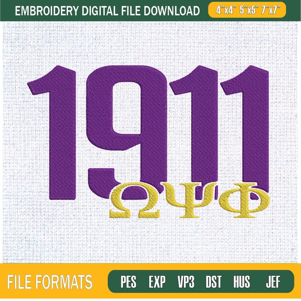 1911 Omega Psi Phi Embroidery Designs, Historically Black Co | Inspire ...