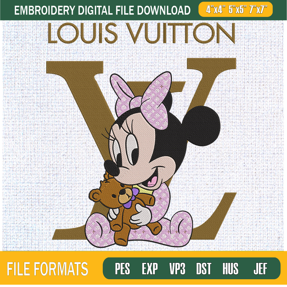 Baby Minnie Hug Teddy Bear Embroidery Designs, Disney Minnie - Inspire ...