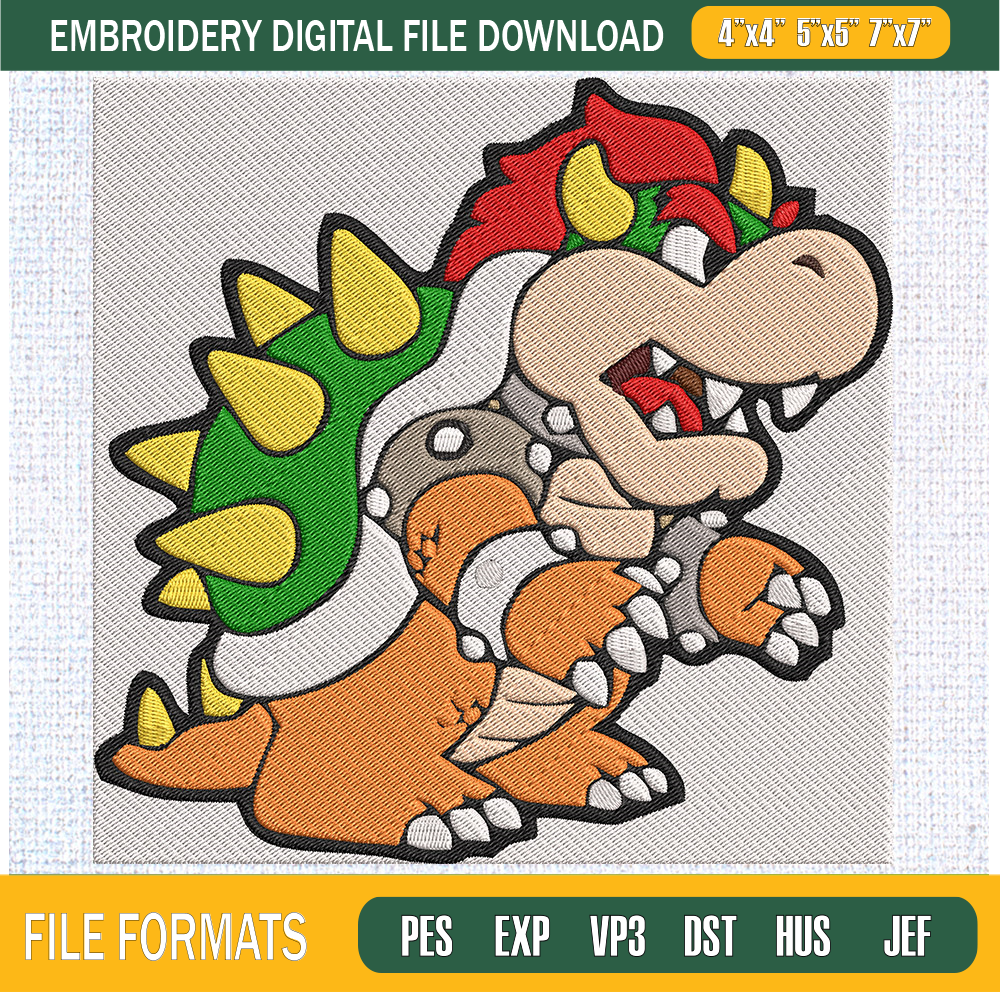 Bowser Mario Embroidery Designs, Mario Machine Embroidery De | Inspire ...