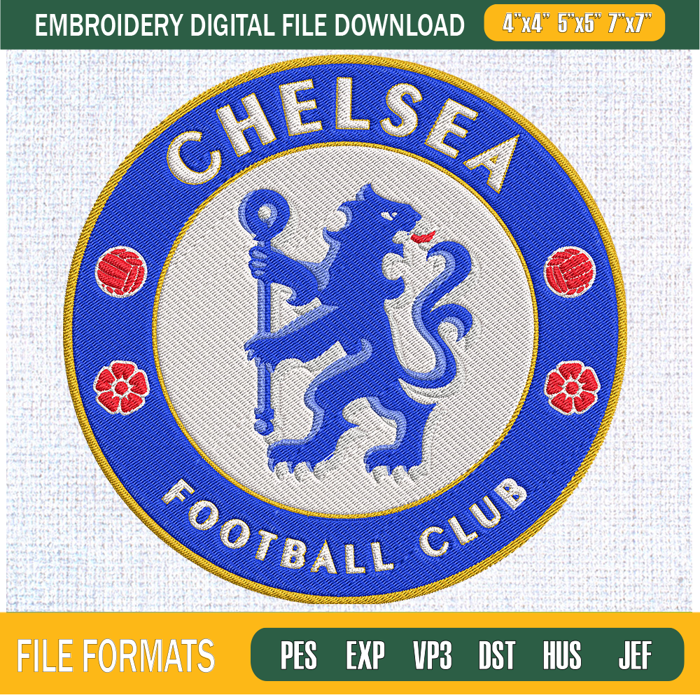 Chelsea F.C. Embroidery Designs, UEFA Champions League Machi | Inspire ...