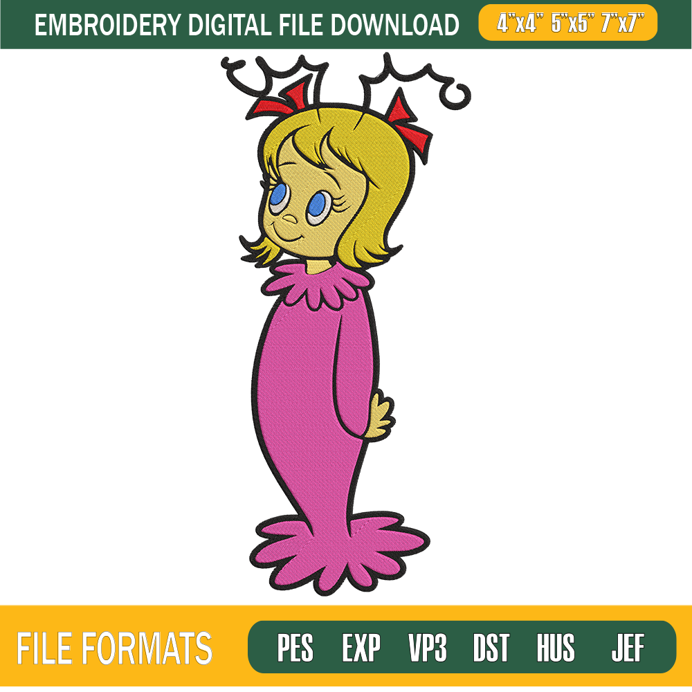 Cindy Lou Who Embroidery Designs, Christmas Machine Embroide | Inspire ...