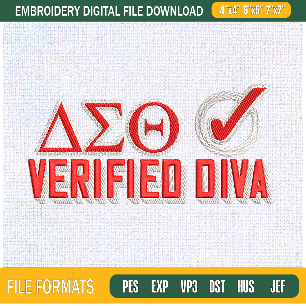 Delta Sigma Theta Verified Diva Embroidery Designs, Historic | Inspire ...
